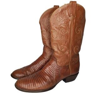 Tony Lama | Shoes | Vintage Tony Lama Exotic Mens Teju Lizard Cowboy Western Boots 833 Size 3 A ...